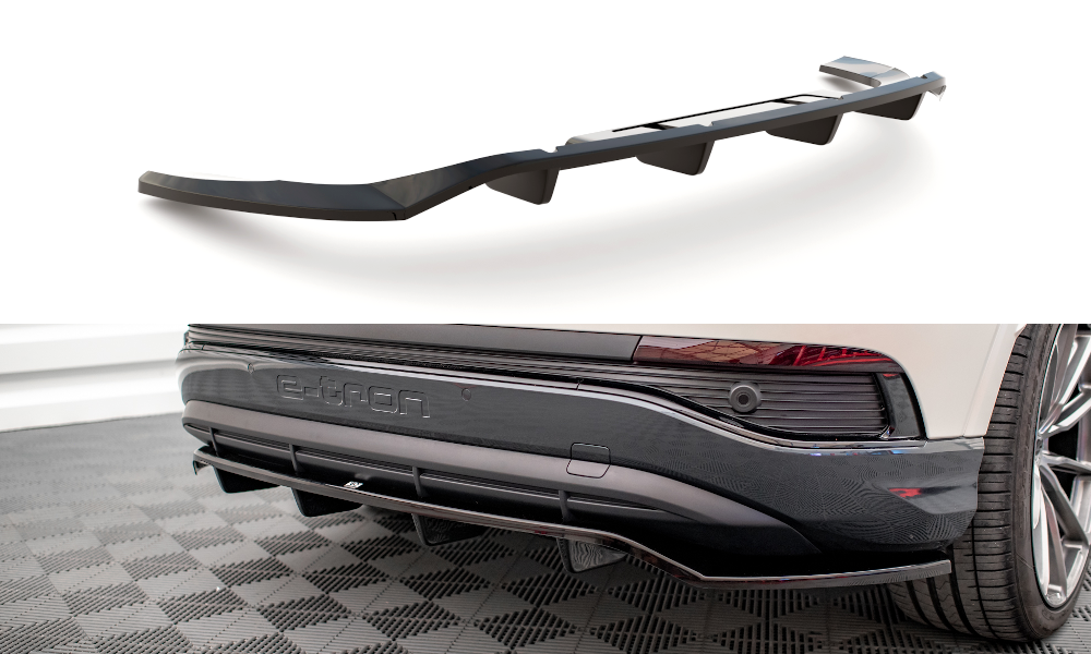 CENTRAL REAR SPLITTER WITH VERTICAL BARS AUDI Q4 E TRON SPORTBACK MK Maxton Design USA