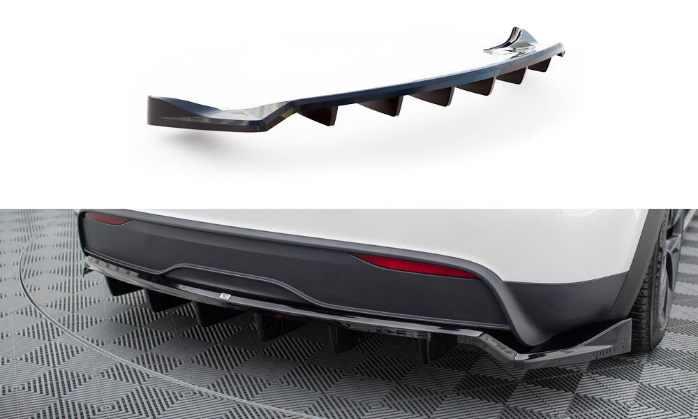 CENTRAL REAR SPLITTER (WITH VERTICAL BARS) TESLA MODEL X MK1 FACELIFT ...