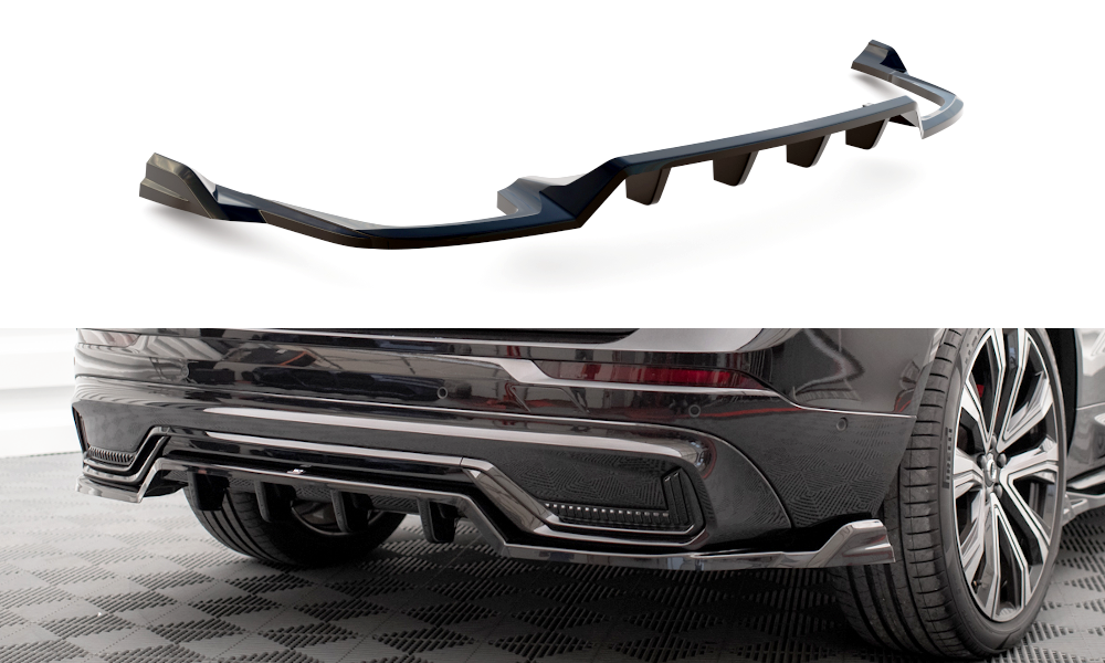 CENTRAL REAR SPLITTER (WITH VERTICAL BARS) VOLVO XC60 R-DESIGN MK2 FAC ...