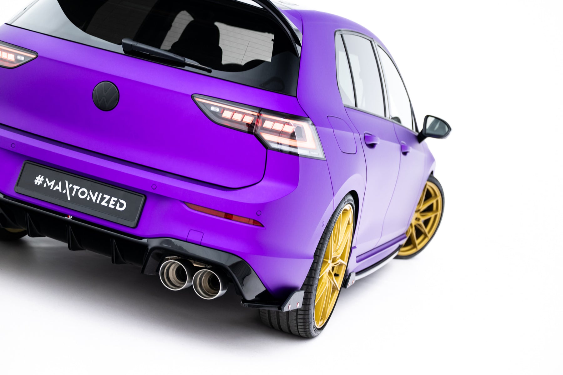 Rear Side Splitters V.5 + Flaps Volkswagen Golf R Hatchback Mk8 Faceli ...