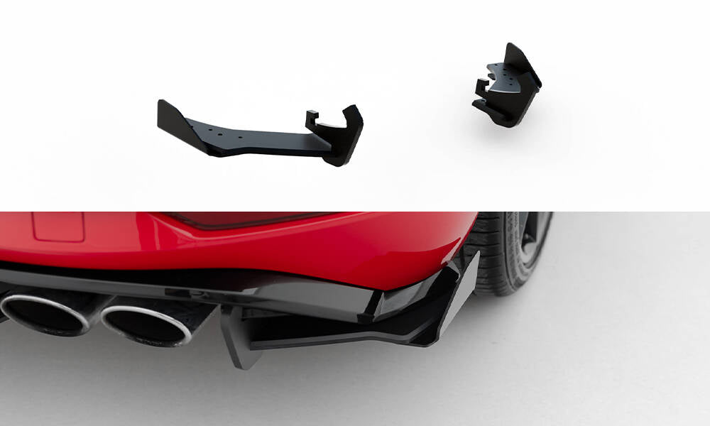 RACING DURABILITY REAR SIDE SPLITTERS + FLAPS VW GOLF 7 R FACELIFT ...