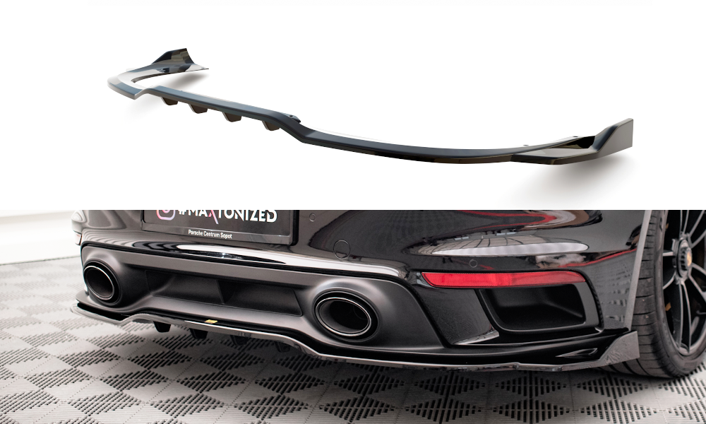 CENTRAL REAR SPLITTER (WITH VERTICAL BARS) PORSCHE 911 TURBO S 992 ...