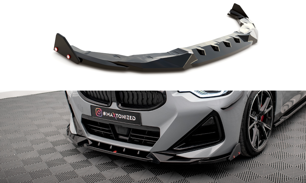 FRONT SPLITTER V.2 + FLAPS BMW 2 COUPE M-PACK / M240I G42 – Maxton ...