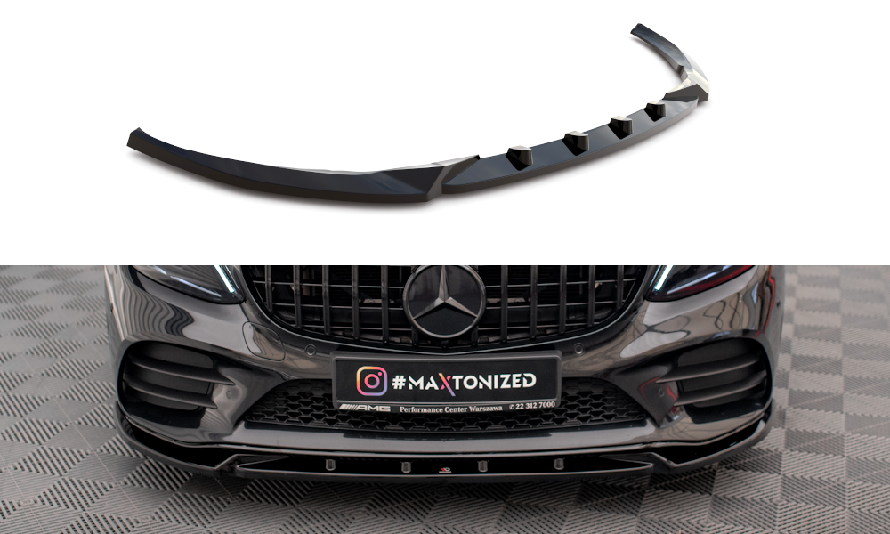 FRONT SPLITTER V.2 MERCEDES-BENZ C AMG LINE / COUPE W205 / C205 FACELI ...